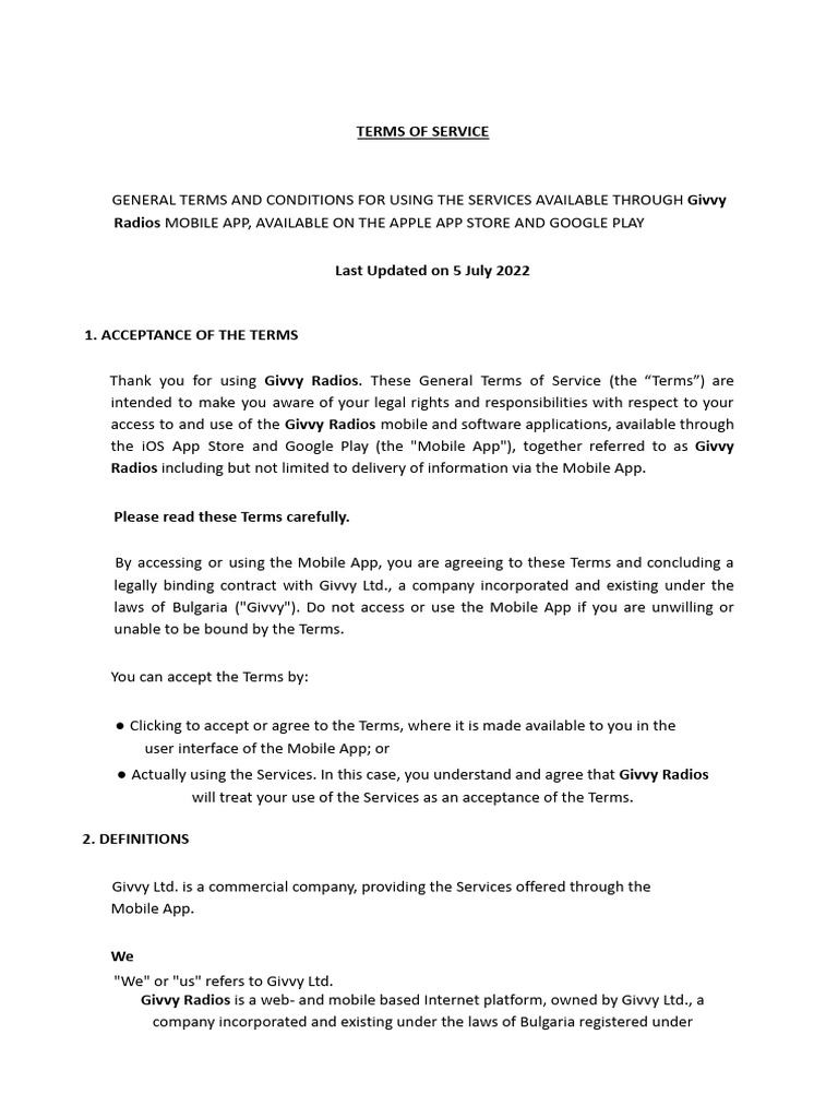 General Terms and Conditions | PDF