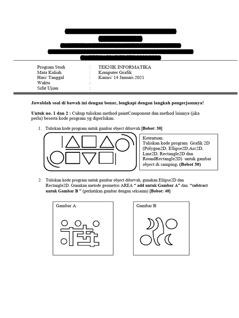 Soal UTS Komputer Grafik Unindra | PDF | Metode & Bahan Ajar | Komputer