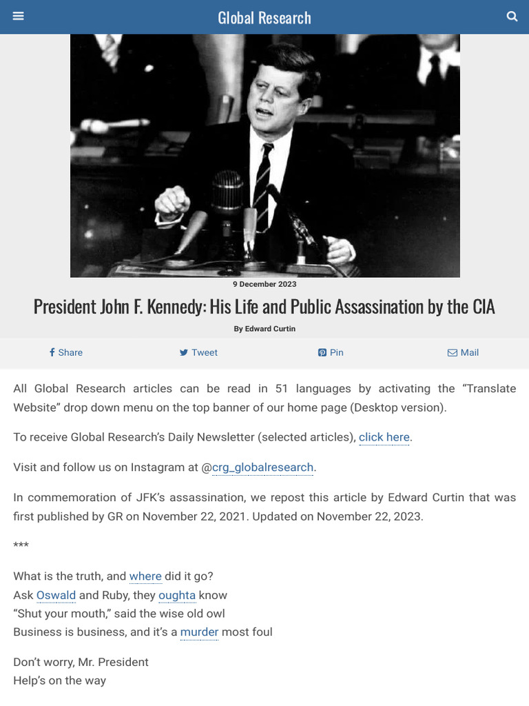 PresidentJohnF - KennedyHisLifeandPublicAssassinationbytheCIA ...
