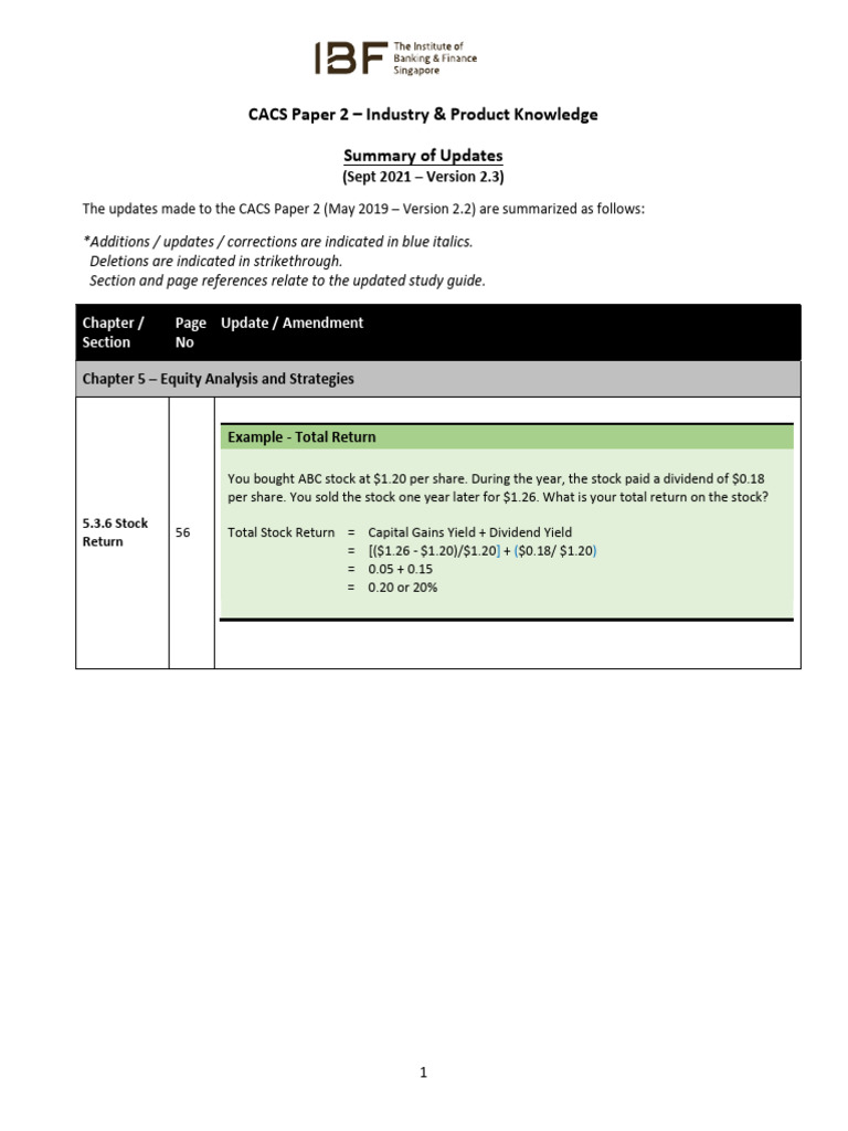 CACS PAPER 2 Updates V 2.3 Sept 2021 Clean | PDF