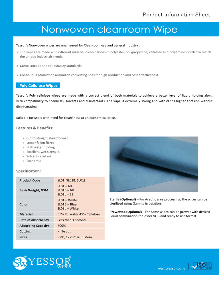 API-Nonwoven Cleanroom Wipes | PDF