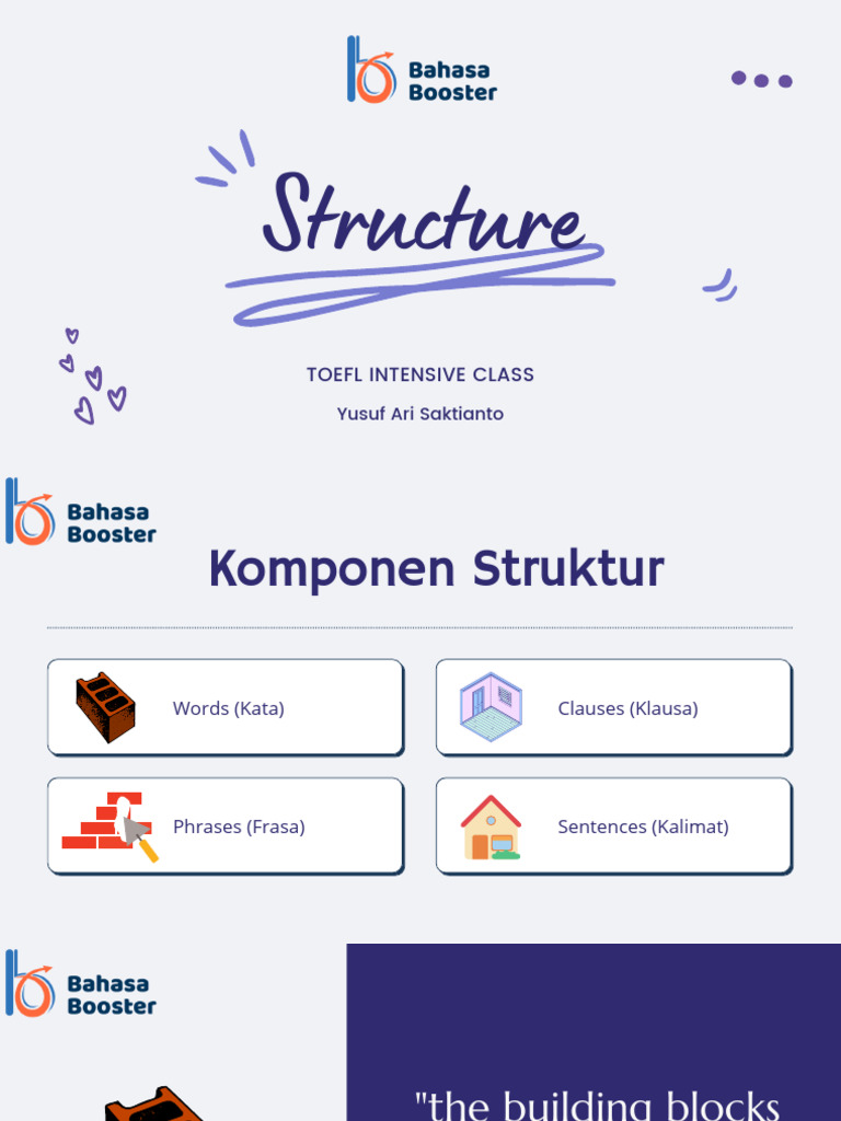 TOEFL Class: Language Structure Guide | PDF