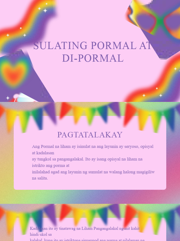 Sulating Pormal at Di-Pormal | PDF