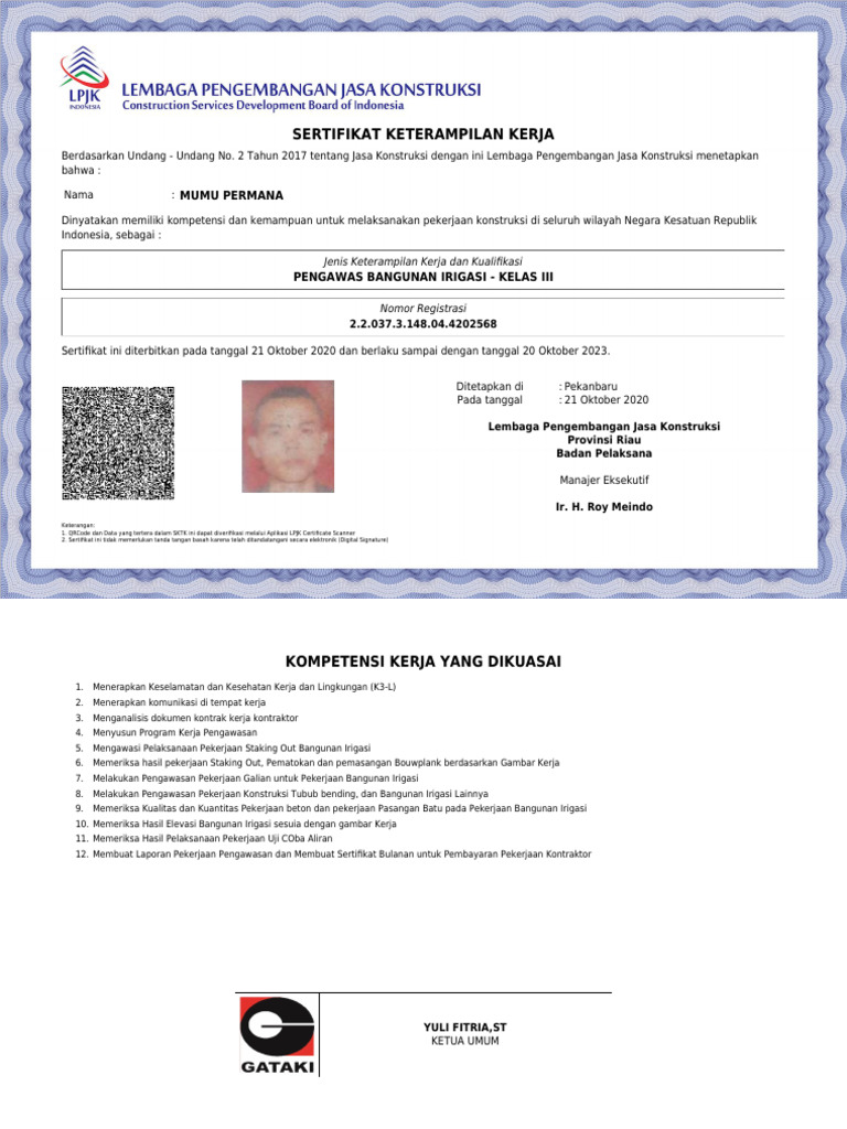 SKT PWS Irigasi | PDF