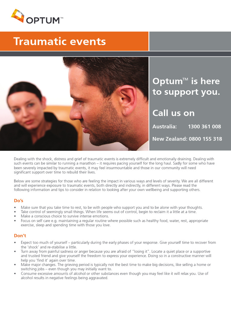 Traumatic Events v1 6 FINAL | PDF | Psychological Trauma | Grief