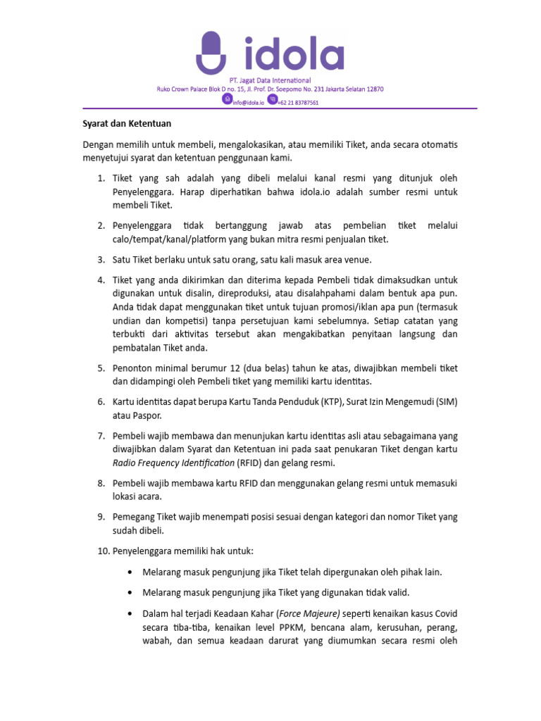 Syarat & Ketentuan TMS Ido | PDF
