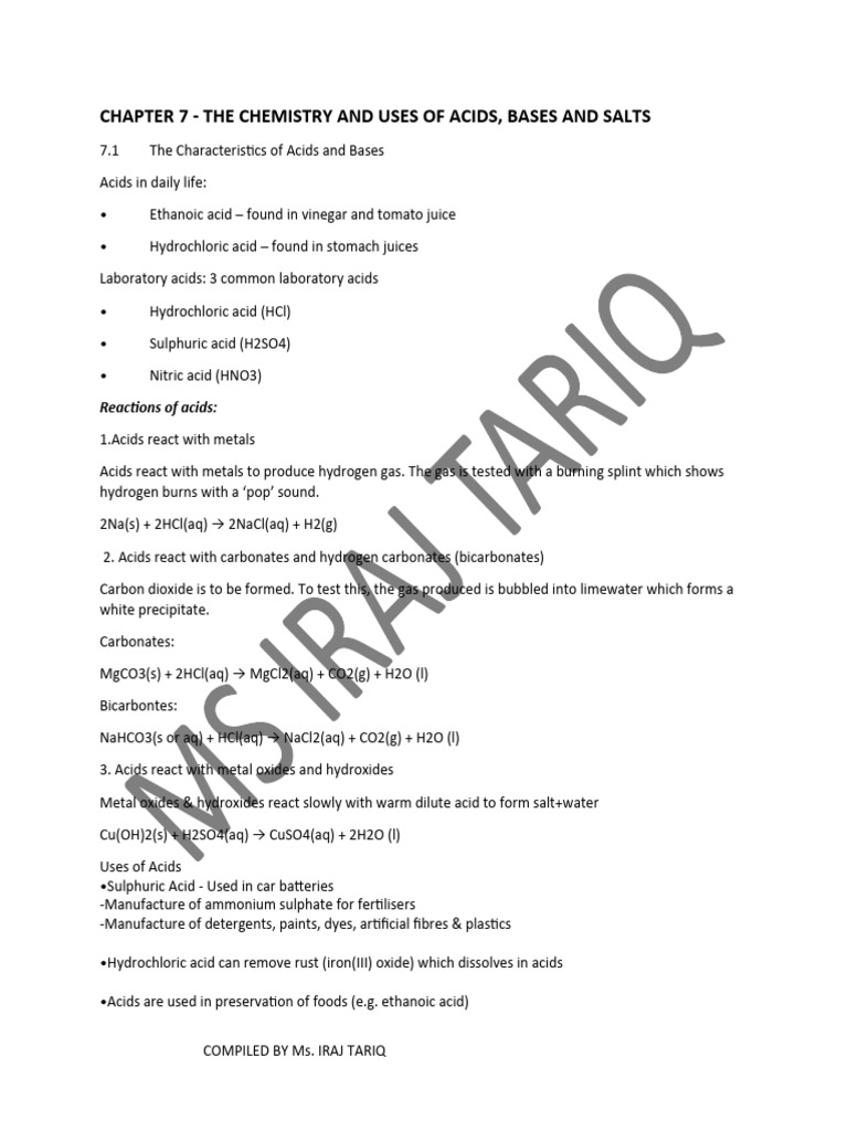 Acids Bases Notes | PDF