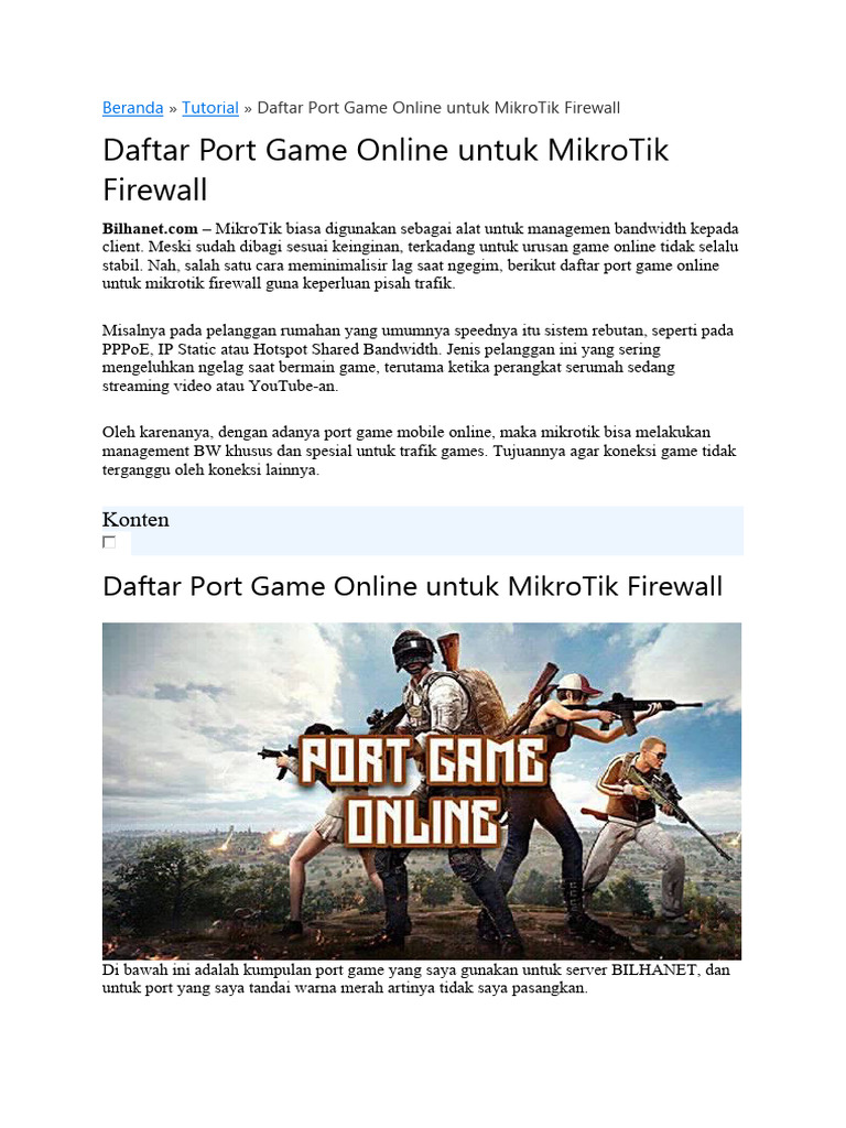 Port Game Online | PDF | Komputer