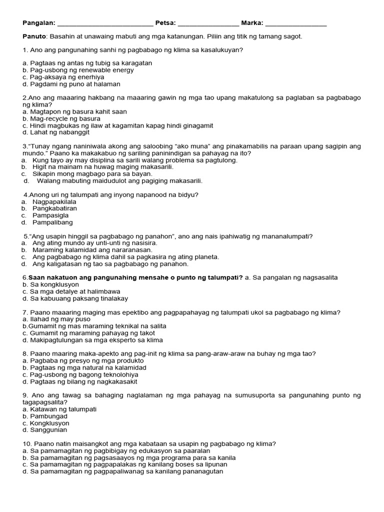 District TALUMPATI Hand-Outs | PDF