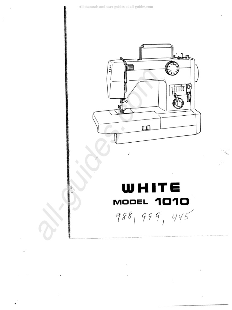 White 1010 Sewing Machine Instruction Manual | Download Free PDF ...