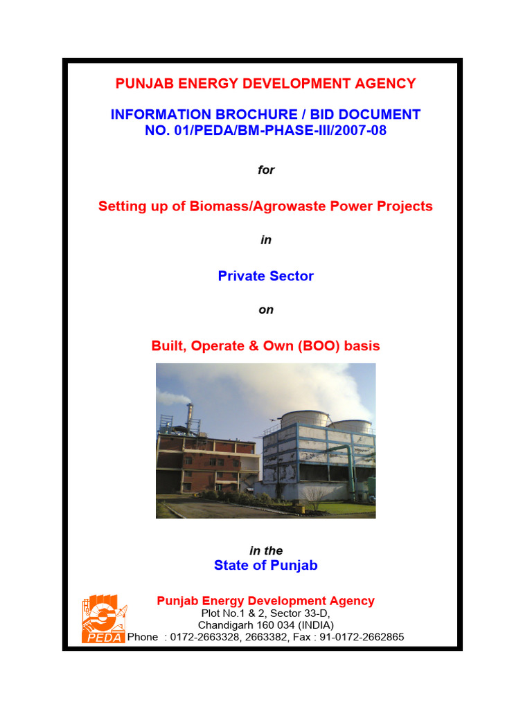 Punjab Biomass Power Project Bid Info | PDF