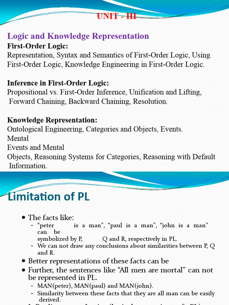 Unit III | PDF | First Order Logic | Interpretation (Logic)