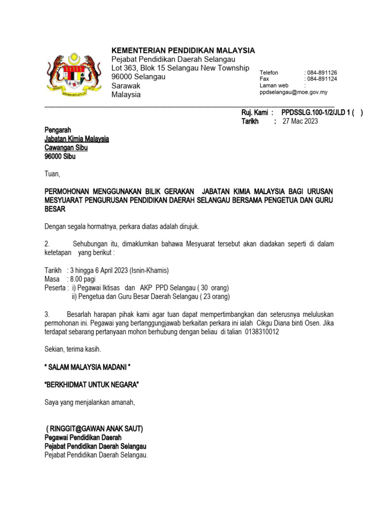 Contoh Surat Tempahan | PDF