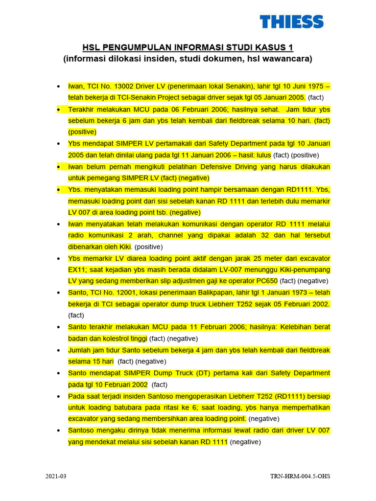 TRN-HRM-004.5-OHS Data PAC Kasus 1 2 | PDF