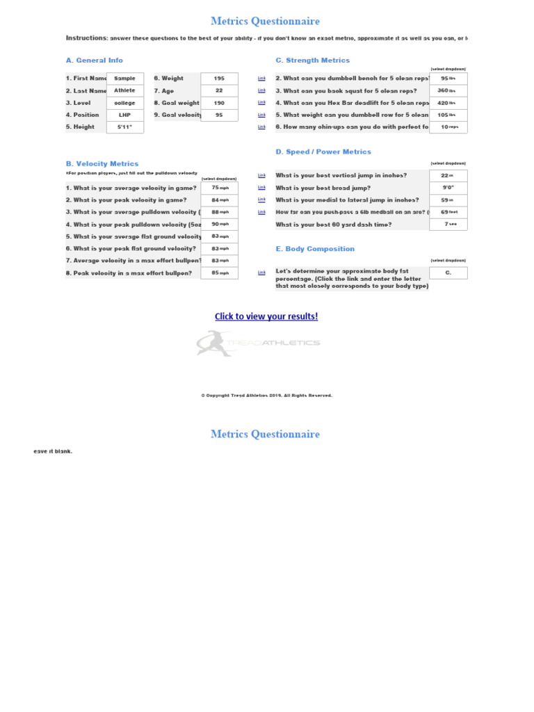 Tread Metric Analysis Tool 2.Xlsx 2 | PDF