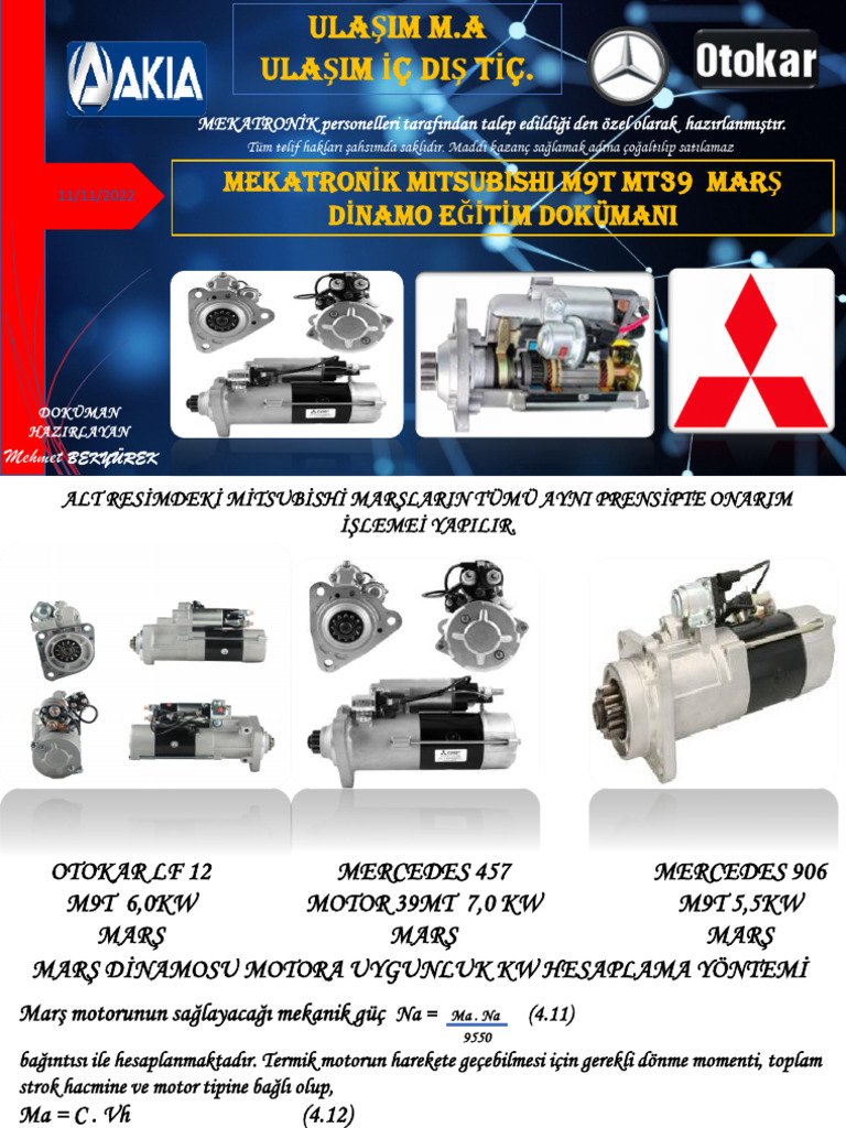 MT39 M9T Mitsubishi Marş Eğitim Dokümanı-PDF-1 | PDF