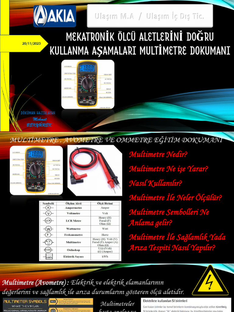 Multi̇metre Kullanimi Dokumani 1 PDF | PDF