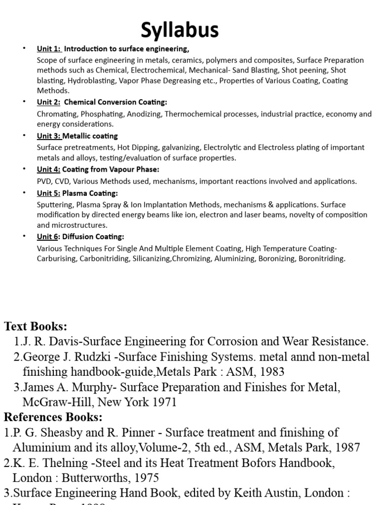 Unit 1 Surface Engineering2 | PDF