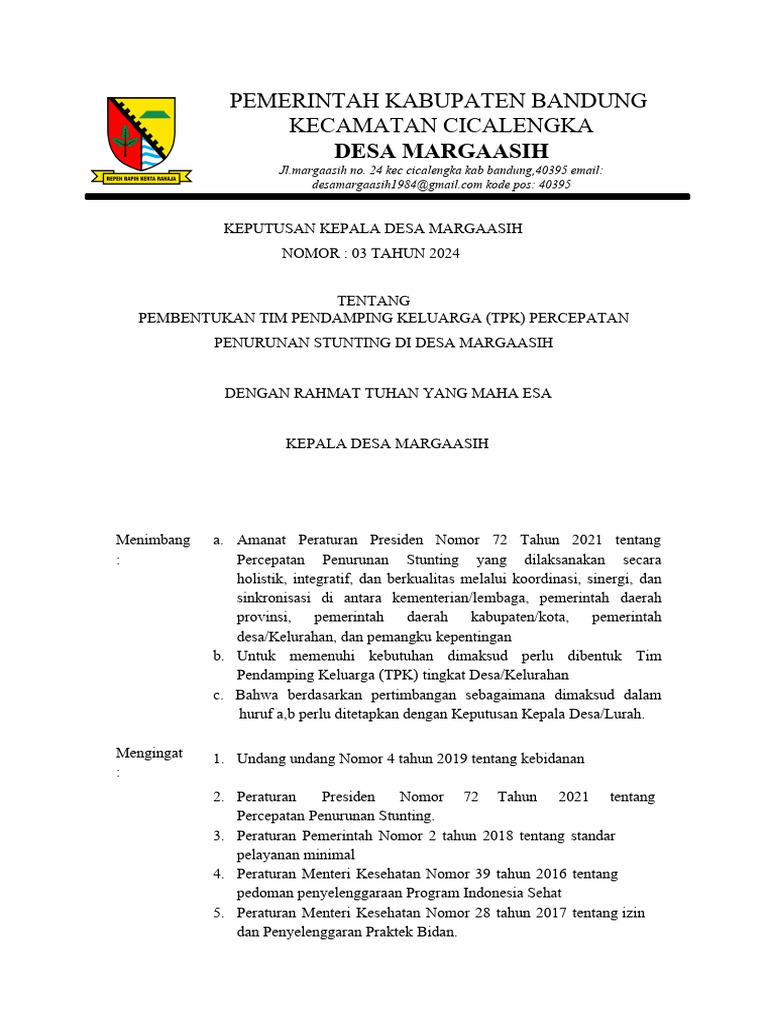 SK TPK Margaasih 2024 | PDF