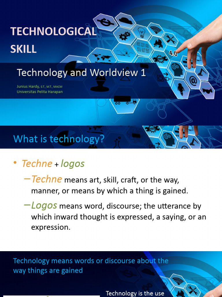 Technological Skill - Technology and Worldview 1 | PDF