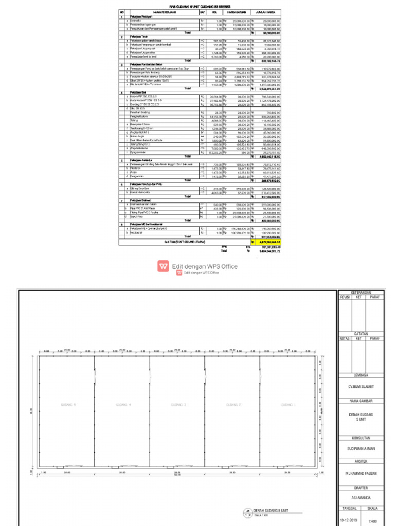 DENAH RAB GUDANG LIMBAH B3 BREBES 11-2022 11 | PDF