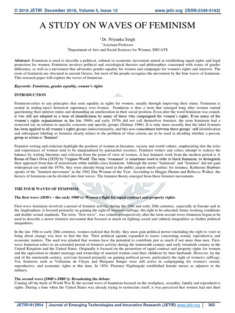 A Study on Waves of Feminism | PDF | Gender Studies | Feminism