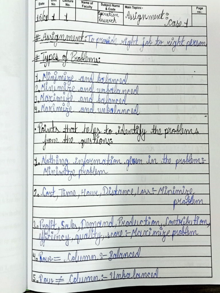 Operation Research Unit 1 Assignment Part | PDF