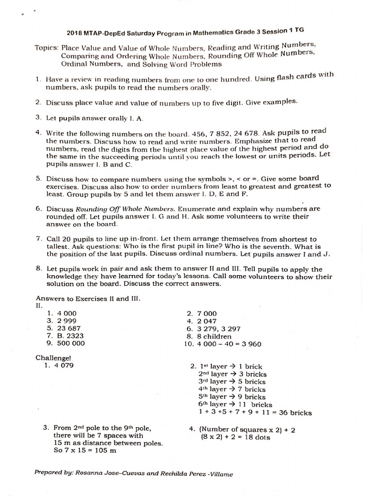 2018 MTAP Grade 3 Session 1-13 | PDF