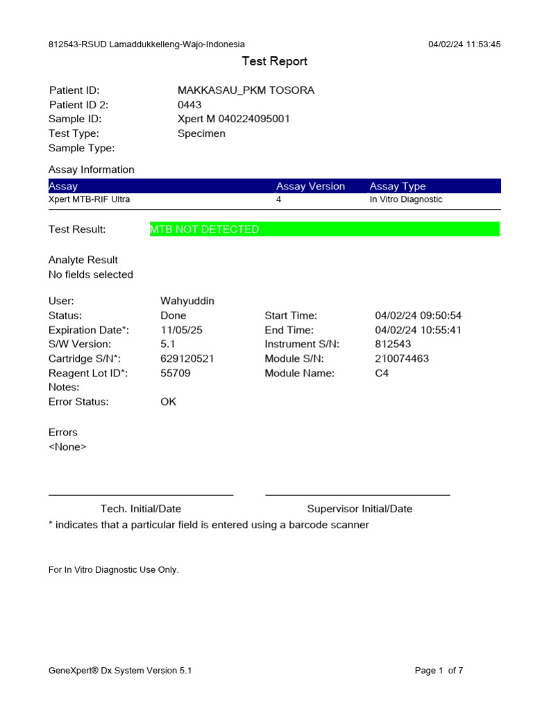 Test Report: Assay Assay Version Assay Type | PDF | Assay | Clinical ...