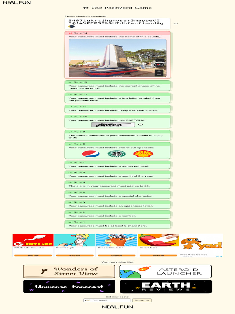 The Password Game | PDF | Password | Computer Access Control