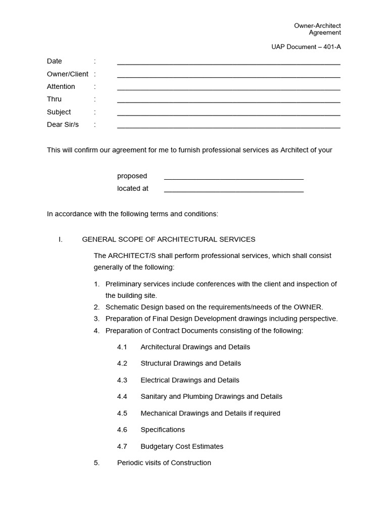 10 - UAP Form | PDF | Architect | Fee