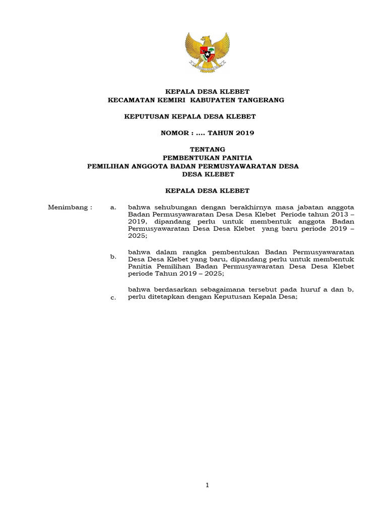 SK Panitia BPD | PDF