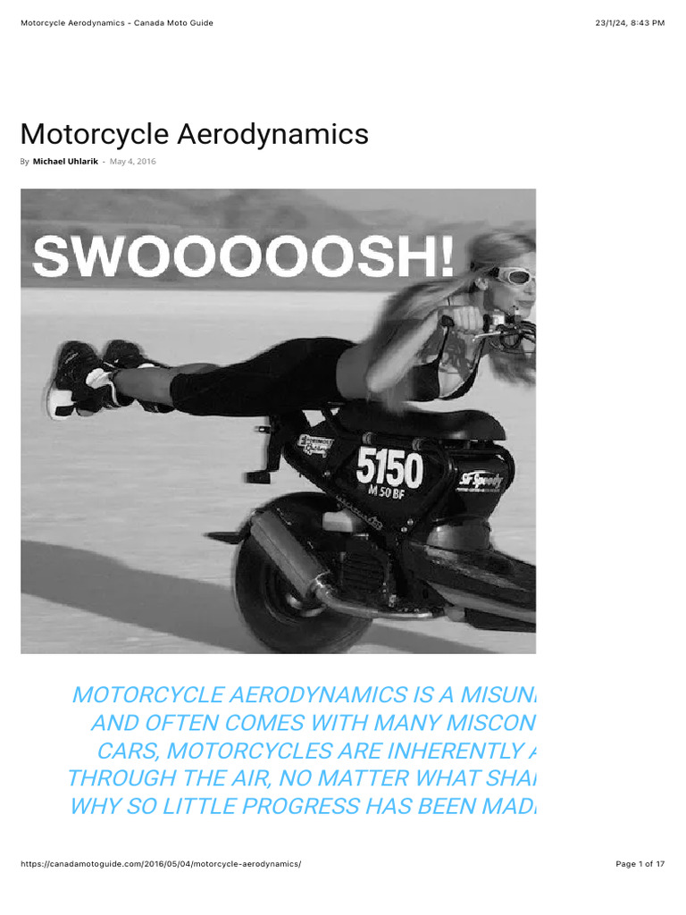 Motorcycle Aerodynamics - Canada Moto Guide | PDF | Motorcycle ...
