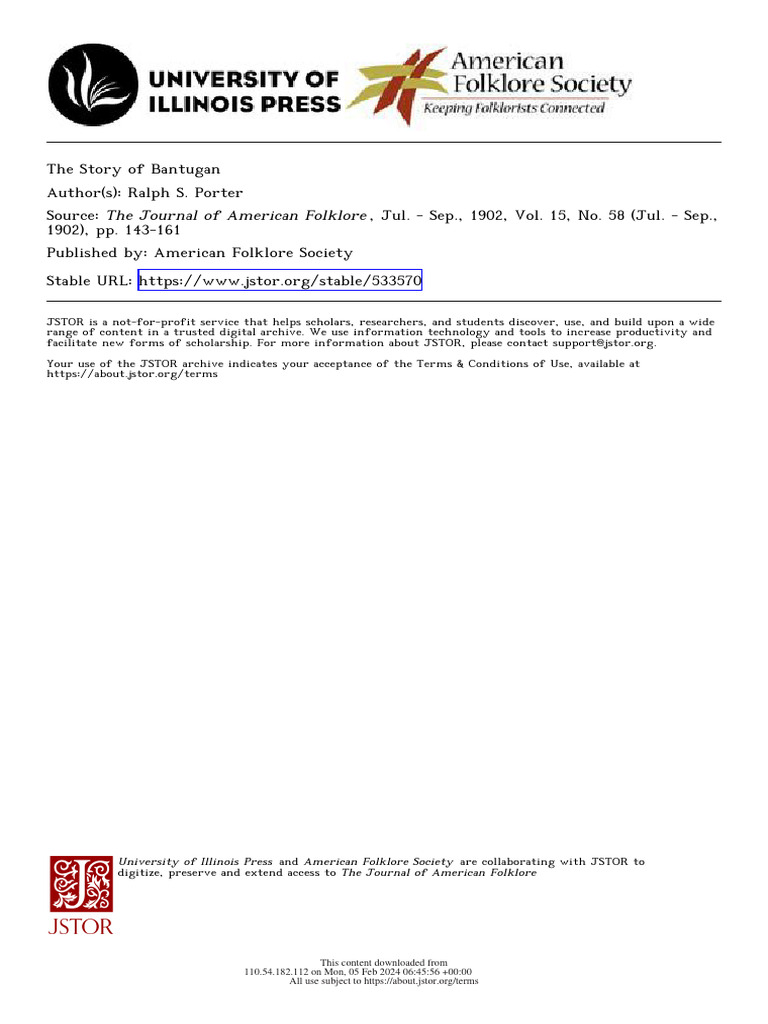 Porter-StoryBantugan-1902 | PDF