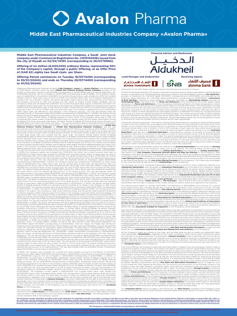 Avalon Pharma en | Download Free PDF | Stocks | Financial Statement