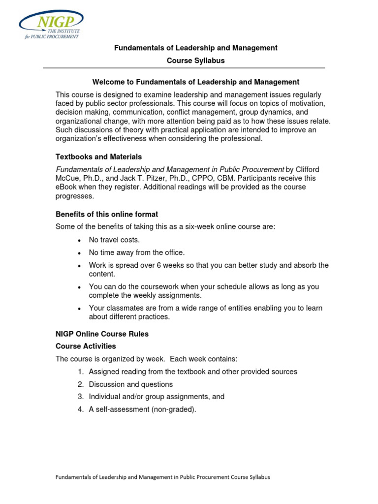 Web Syllabus FLM2016 | PDF | Leadership | Procurement