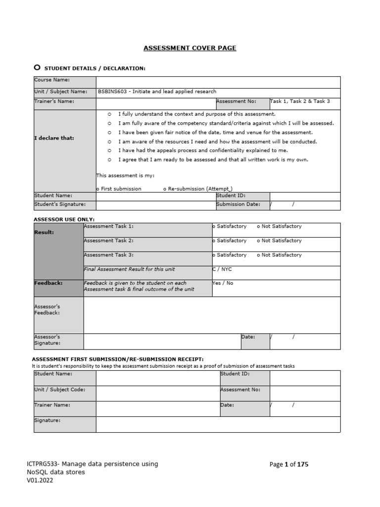 ICTPRG554 Student Assessment | PDF | Educational Assessment | Databases