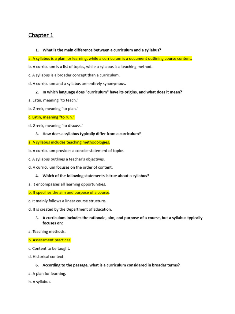 CUS MCQ Questions Exam Prep | PDF | Curriculum | Educational Assessment