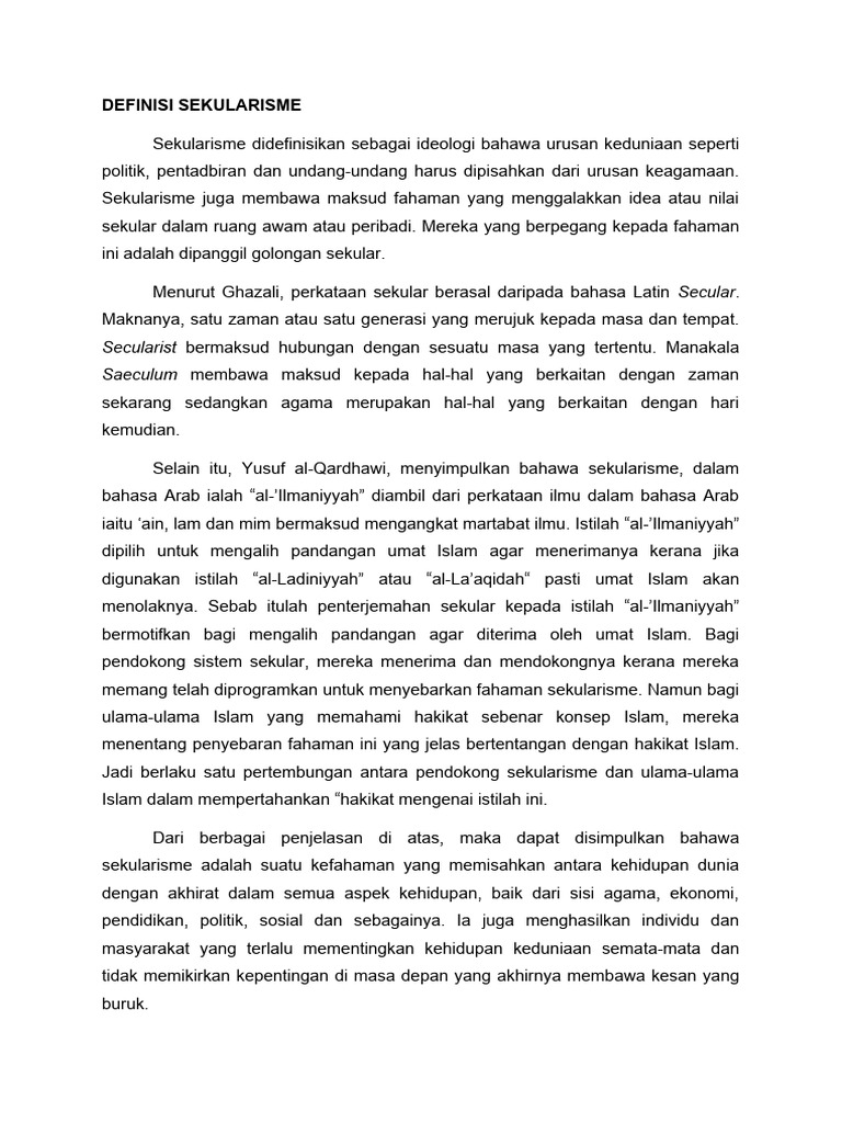 Sejarah Sekularisme Paperwork | PDF