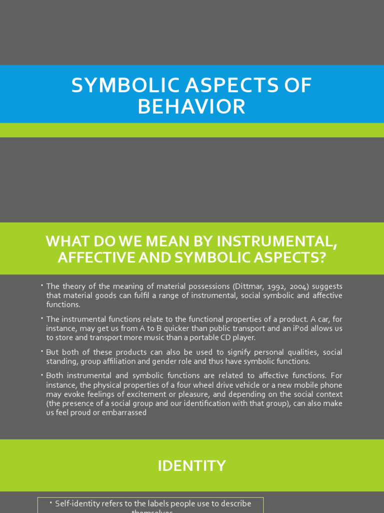 Symbolic and Affective Aspects of Behavior | PDF | Behavior | Affect (Psychology)