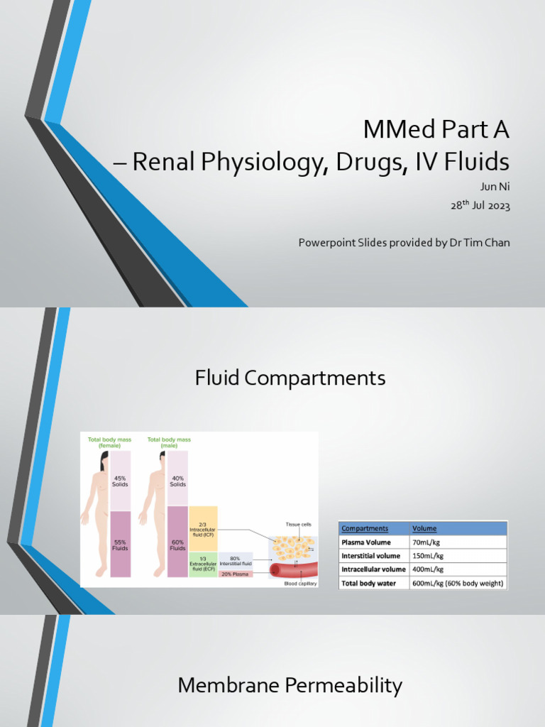 2023 (2) Part A (23) Fluids, Renal Physiology, Drugs | PDF