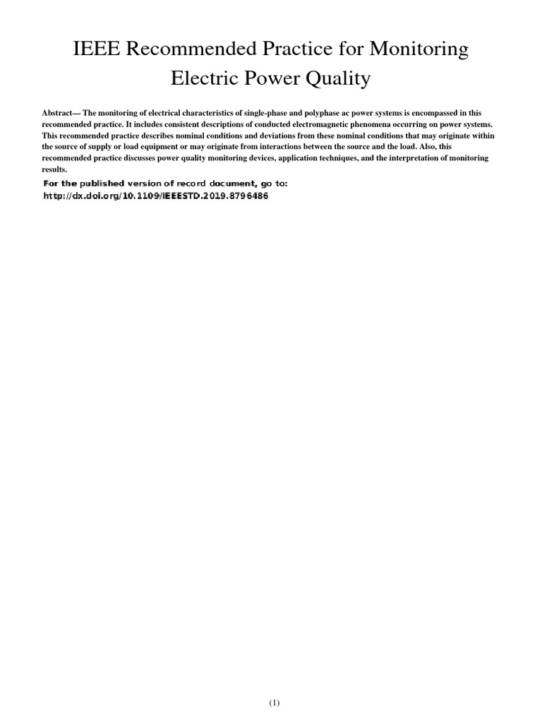 1159-2019 - IEEE Recommended Practice For Monitoring Electric Power ...