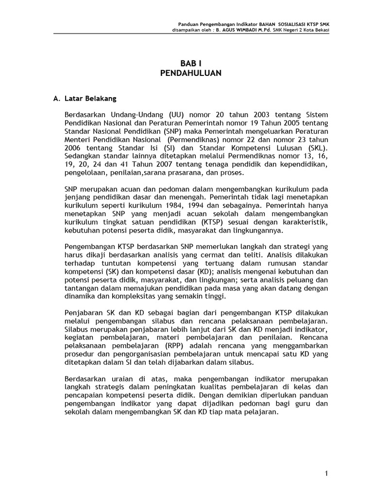 Panduan Pengembangan Indikator | PDF | Karier & Perkembangan