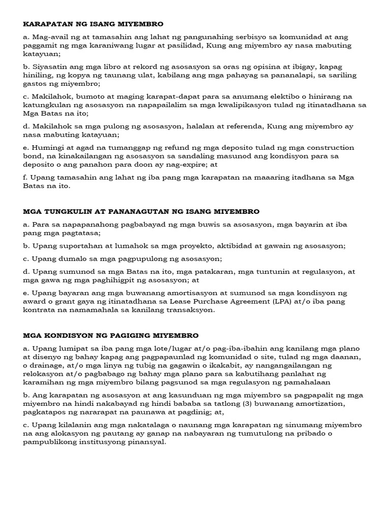 By Laws Tagalog | PDF