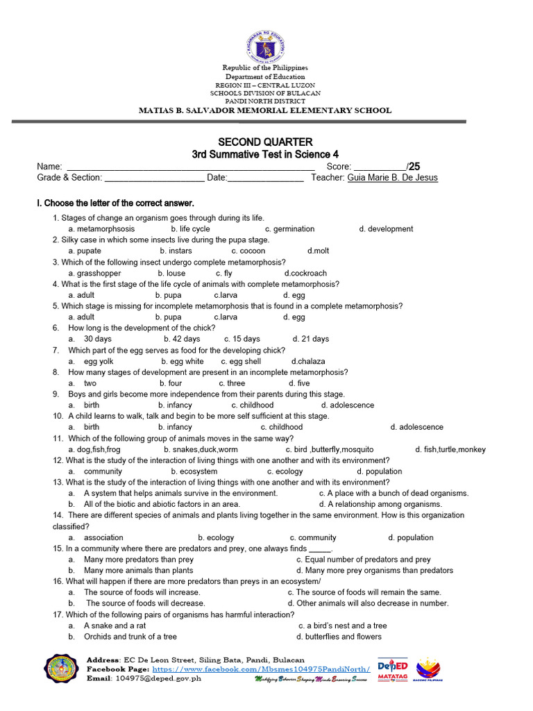 3rd Summative 2nd Quarter Pdf