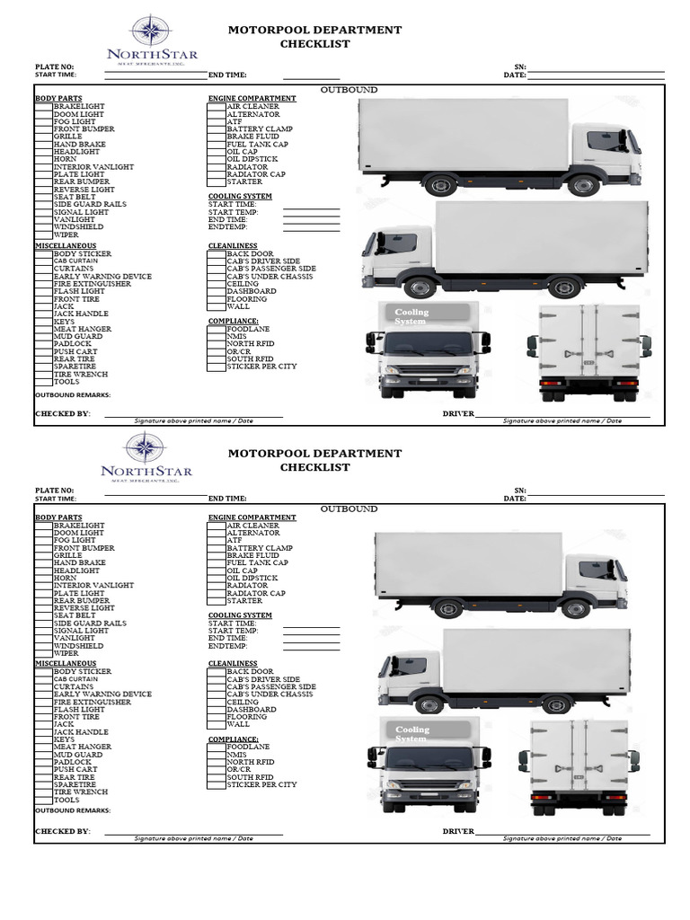 Truck Final Checklist | PDF | Truck | Motor Vehicle
