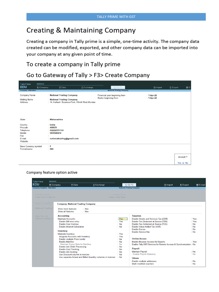 TALLY PRIME WITH GST Notes PDF | PDF | Invoice | Business