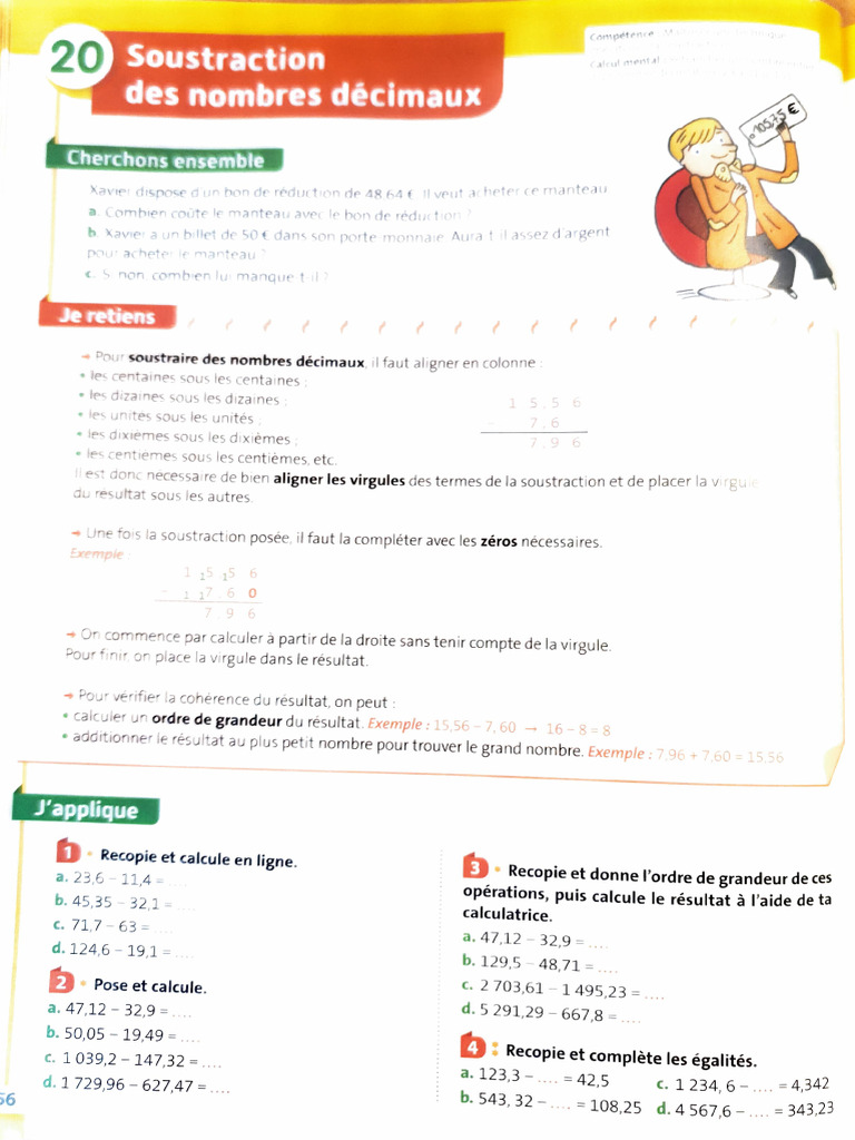 Soustraction des Nombres Décimaux | PDF | Nombre grammatical ...