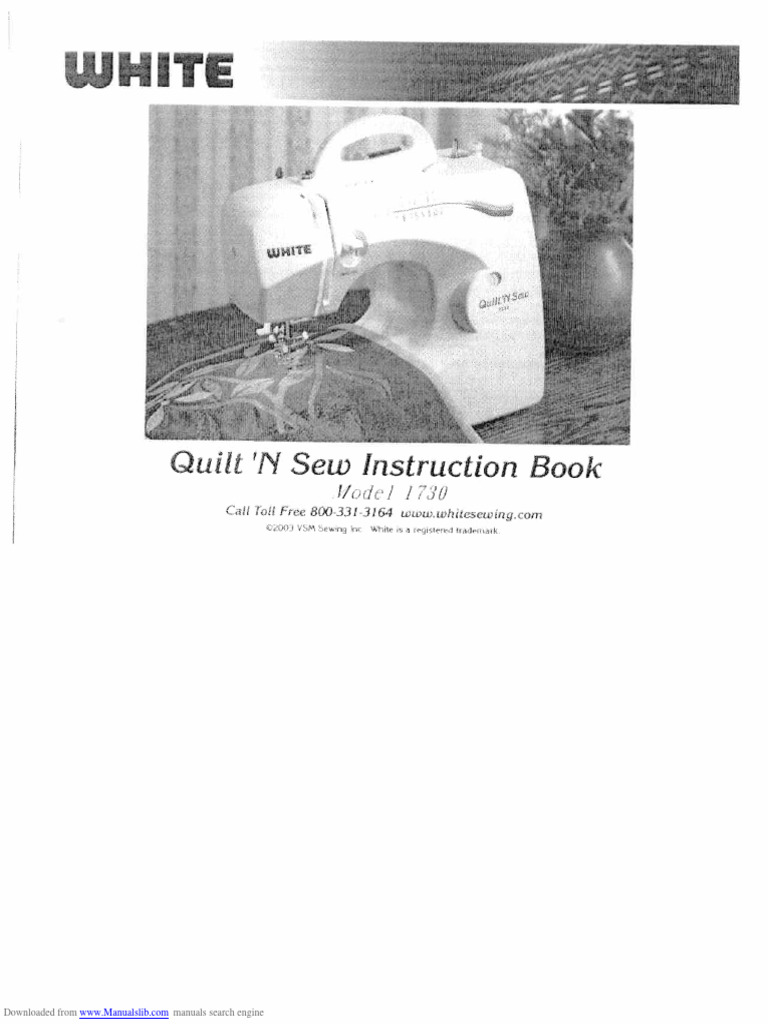 White 1730 Sewing Machine Instruction Manual | PDF