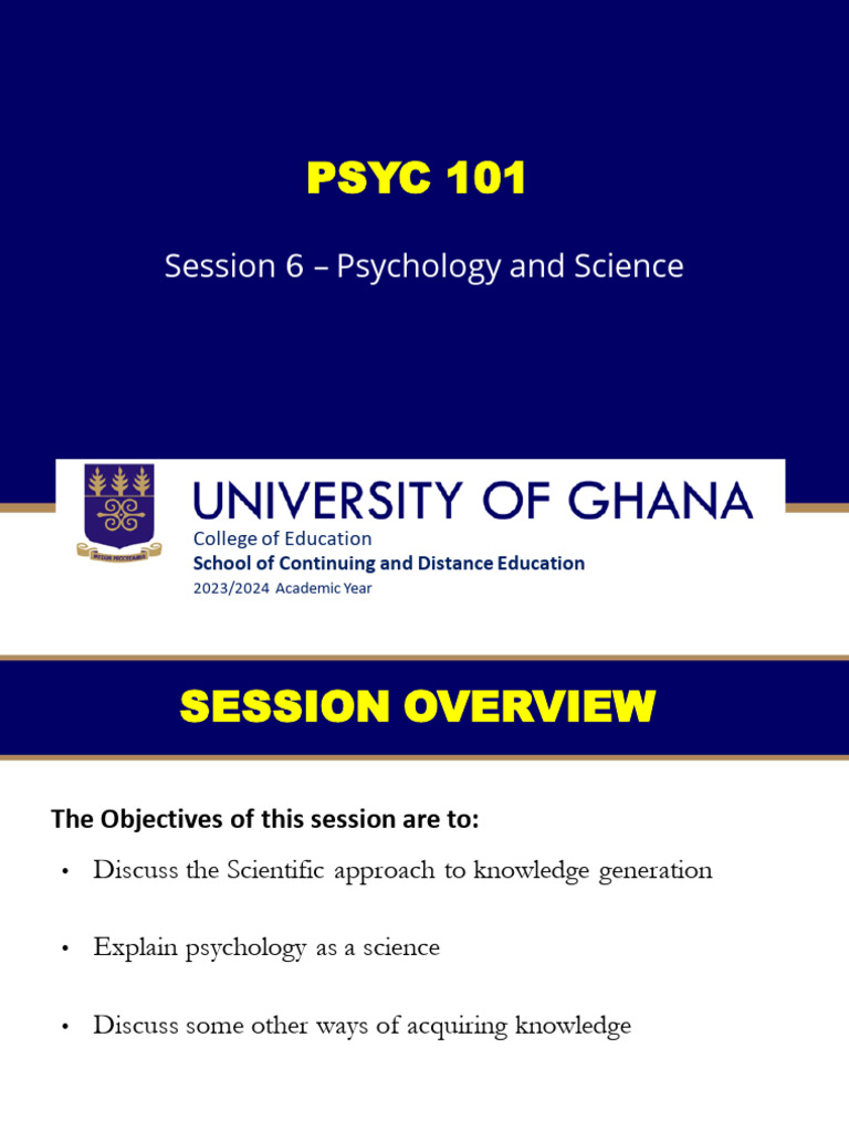 Psyc 101 Session 6 Psychology and Sceince | PDF | Scientific Method | Hypothesis